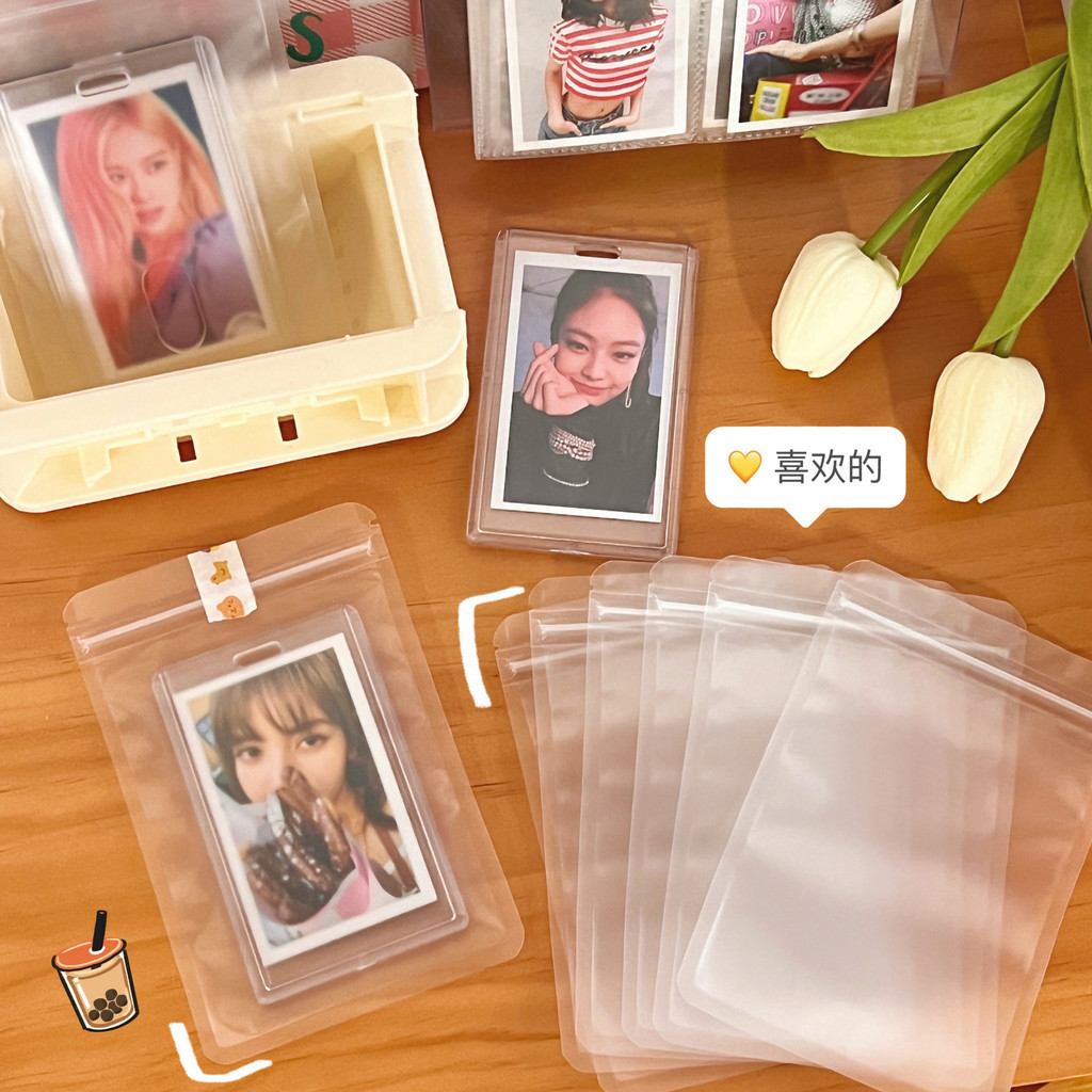 Ins Simple Frosted Zipper Bag Matte Zipper Bone Bag โปร่งใสวัตถุขนาด ...