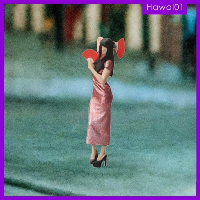 [Hawal ] 1 catties 64 Scale Cheongsam Woman Figure Fairy Garden Layout ...