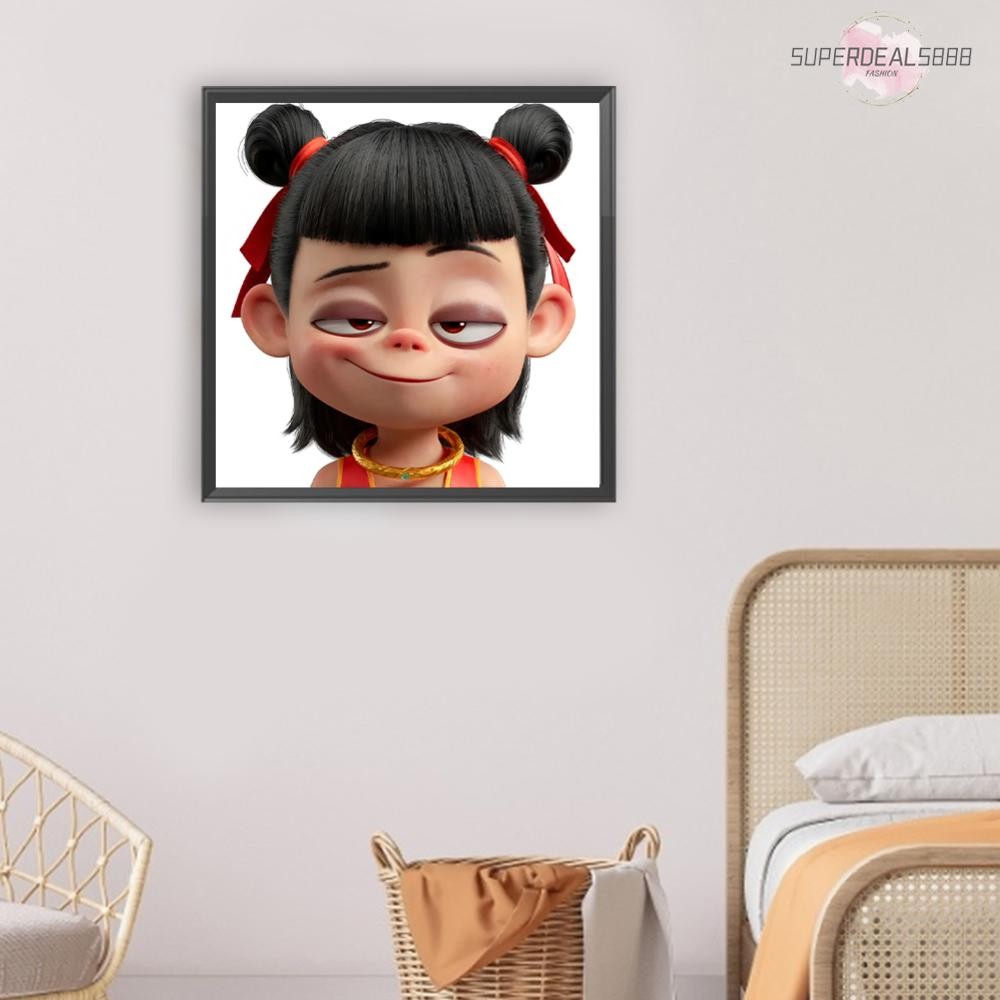 5d DIY เต็มรอบเจาะเพชรภาพวาด Nezha Kit ตกแต่งบ้านงานศิลปะหัตถกรรม ...