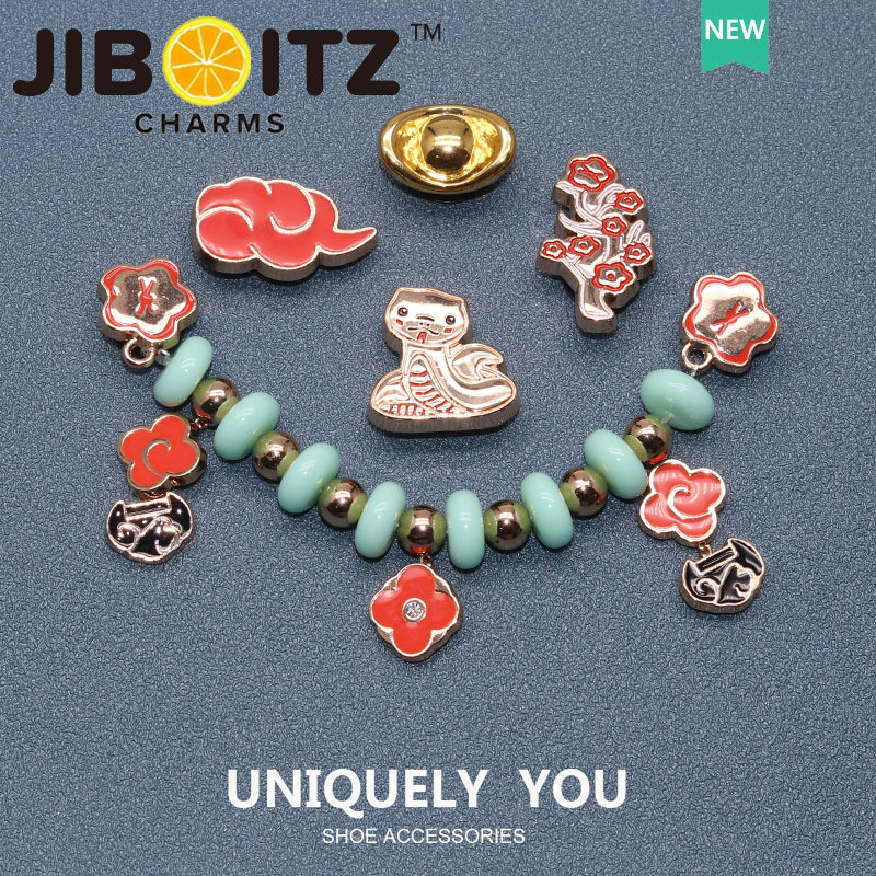 โลหะ jibbitz cross charm cross หัวเข็มขัดรองเท้าอุปกรณ์เสริม Snake ...