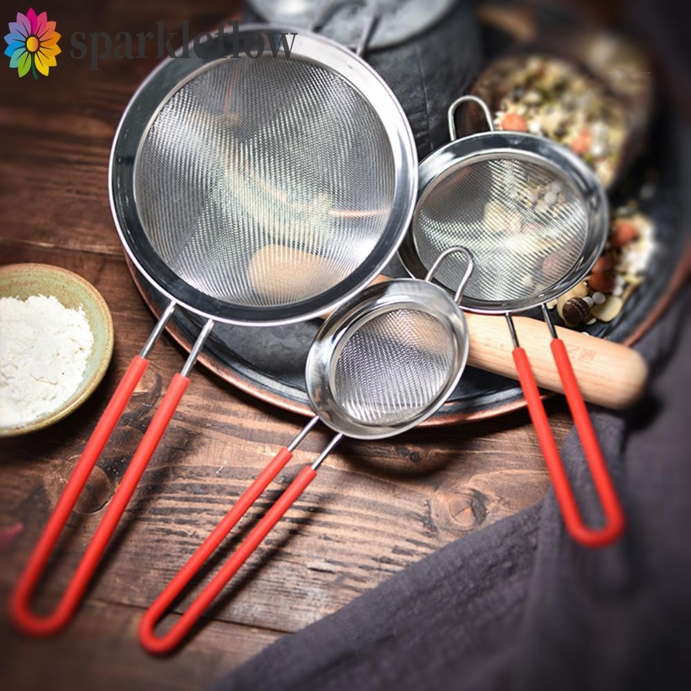 Sparkleflow Sifting เครื่องมือเบเกอรี่ครัวกระชอนกรอง Fine ตาข่ายสแตนเลส ...