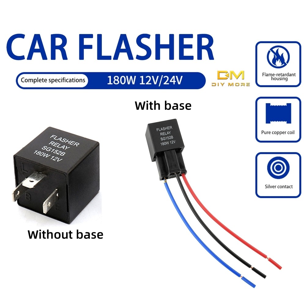 Diymore Flasher รีเลย์ 3 ขาปรับ LED Flasher รีเลย์ไฟเลี้ยวไฟกระพริบ ...
