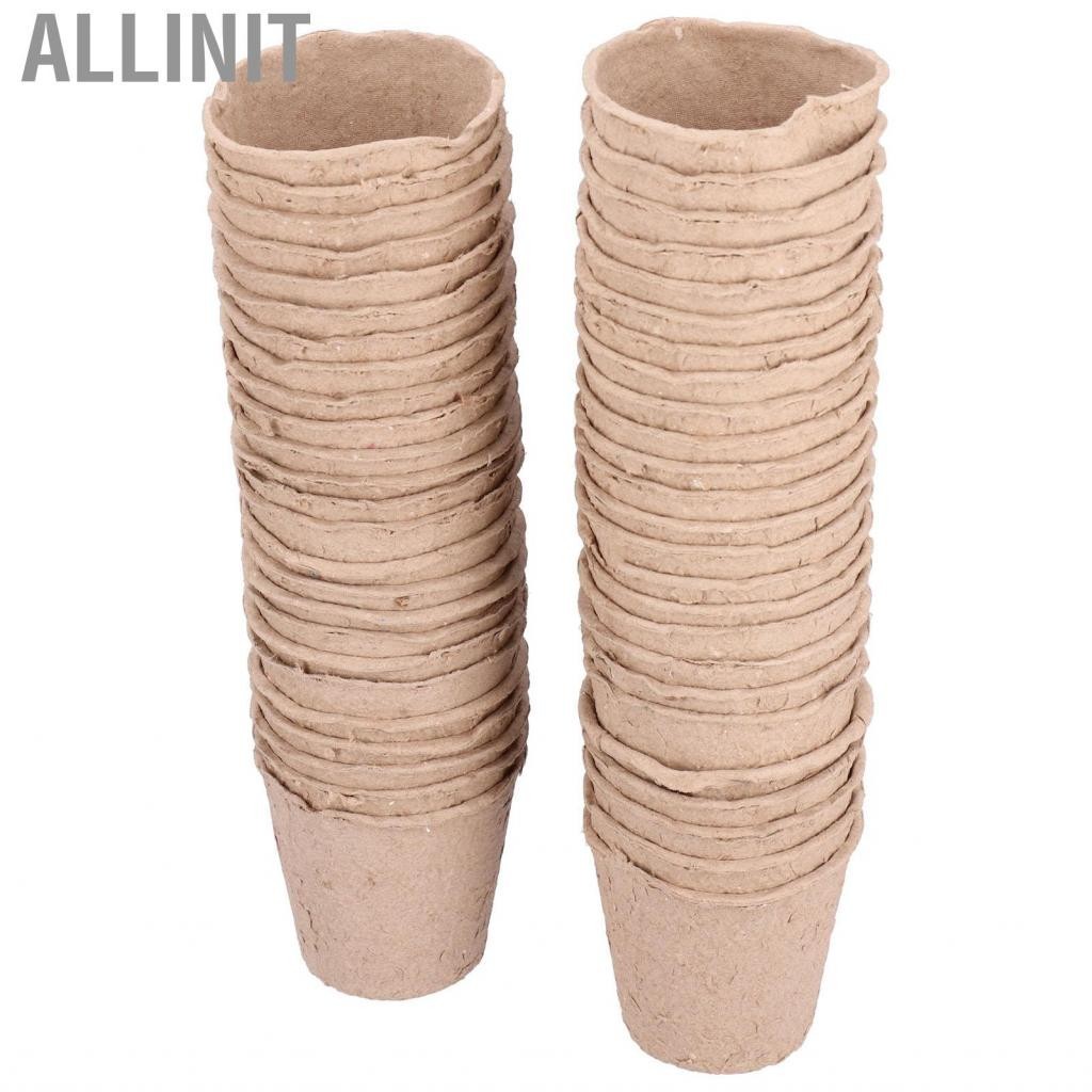 Allinit 50X 8cm Pulp Peat Pots Degradable Garden Seedling Nursery ...