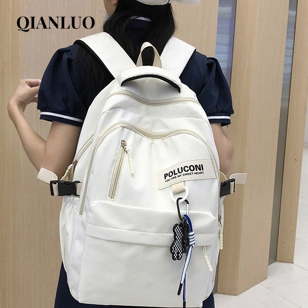 QIANLUO กระเป๋าสะพายหลัง กระเป๋านักเรียน 2024 NEW มินิมอล ลำลอง เหมาะสม ...