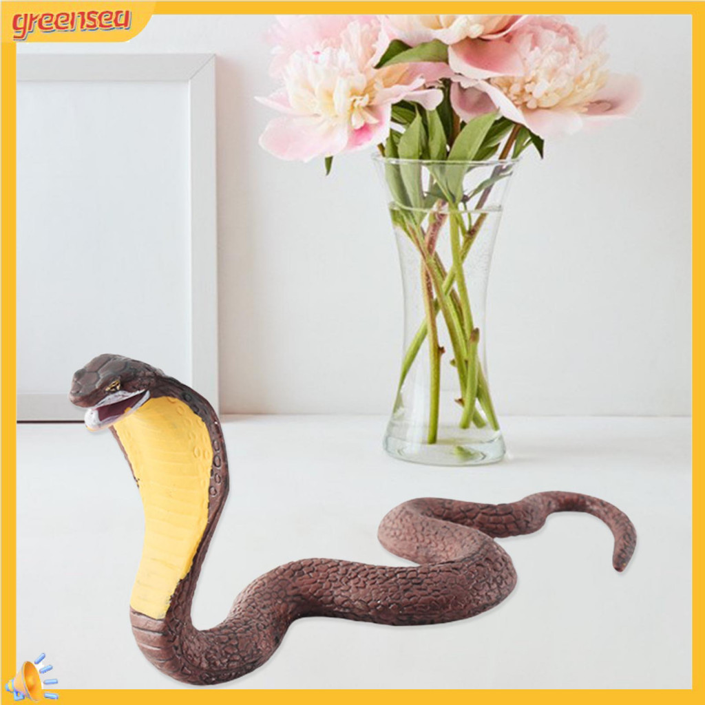 กรีนซี| รูปปั้นงูจําลองรูปแบบต่างๆ Python Cobra Rattlesnake Solid ชุดตกแต่ง PVC สัตว์เลื้อยคลาน ...