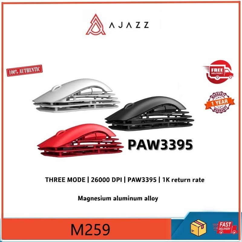 Ajazz Light Krypton M259 แมกนีเซียมอลูมิเนียมเมาส์บลูทูธไร้สายสามโหมด ...