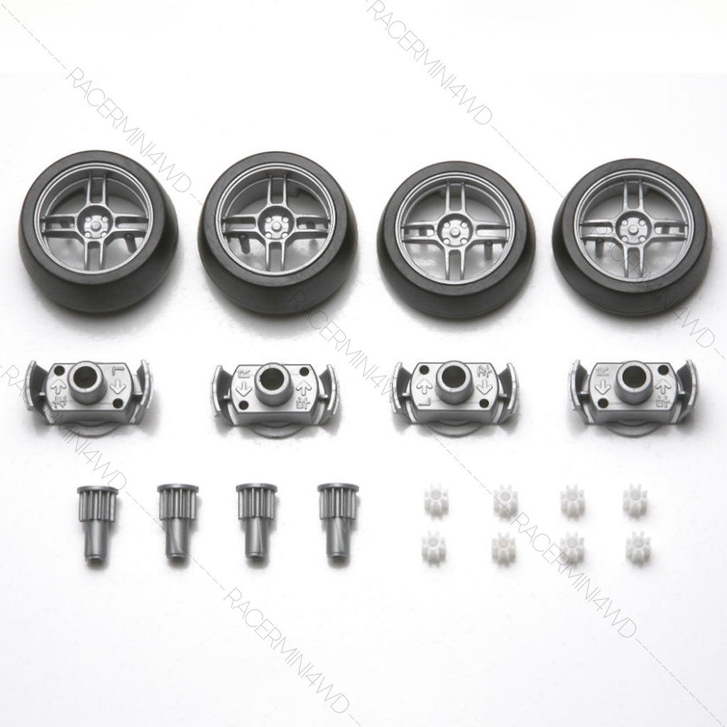 TAMIYA 15387 GP.387 Large Dia. 1-Way Wheels WT w/Offset Tread Tires ชุด ...