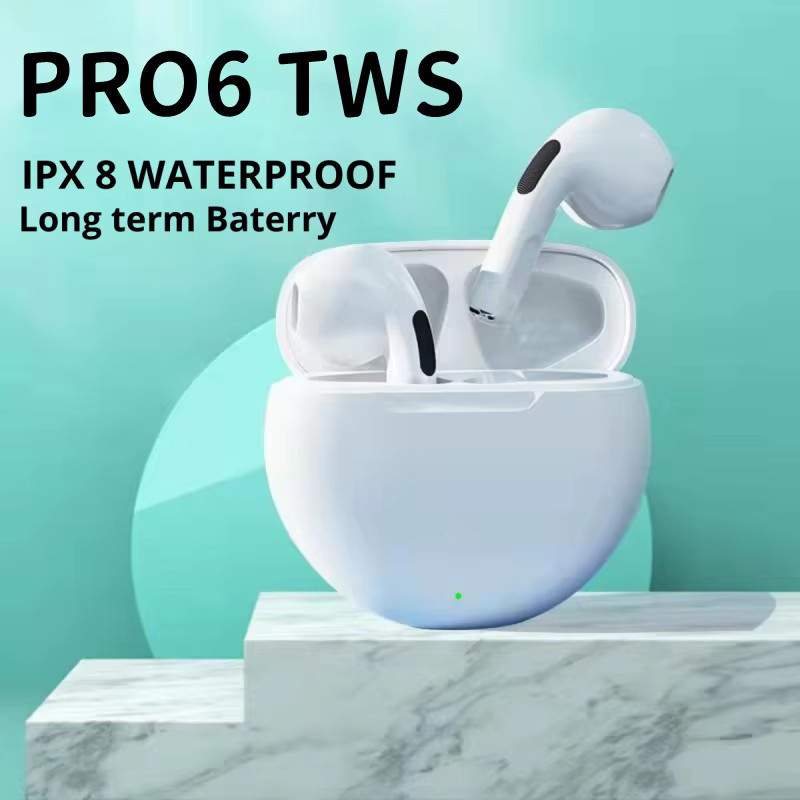ใหม่ Pro 6 TWS หูฟังไร้สายพร้อมไมโครโฟน Fone หูฟังบลูทูธกีฬาชุดหูฟังสําหรับวิ่งสําหรับโทรศัพท์ ...