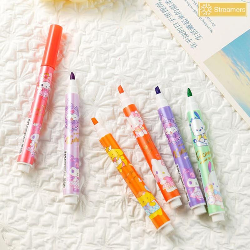 {Streamers} 12 ชิ้น/เซ็ตการ์ตูนน่ารัก Sanrio Pocke Fluorescent High Pen ...