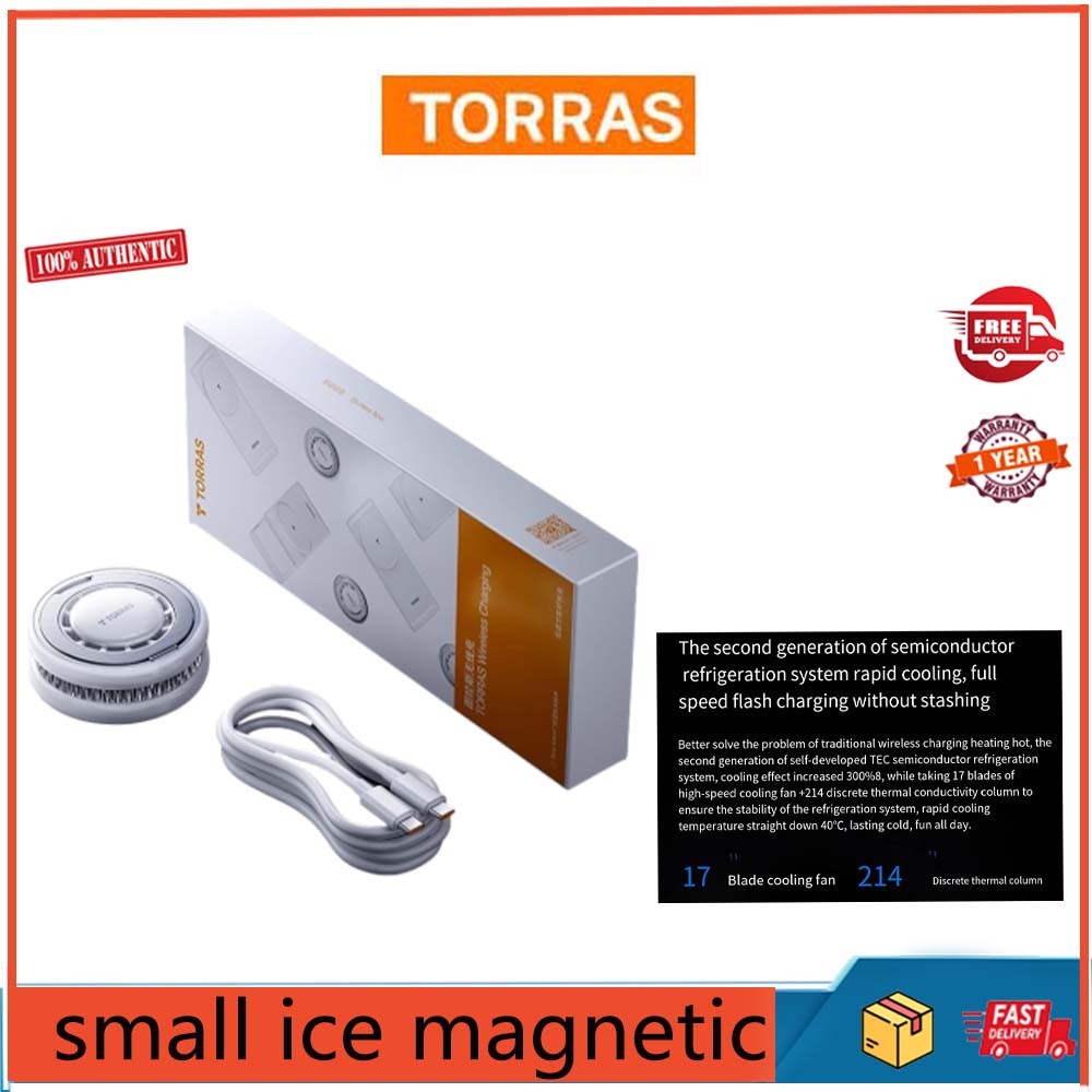 Torras WX3 เครื่องชาร์จไร้สายแม่เหล็กน้ําแข็งขนาดเล็ก Qi2 เหมาะสําหรับหม้อน้ําโทรศัพท์มือถือ ...