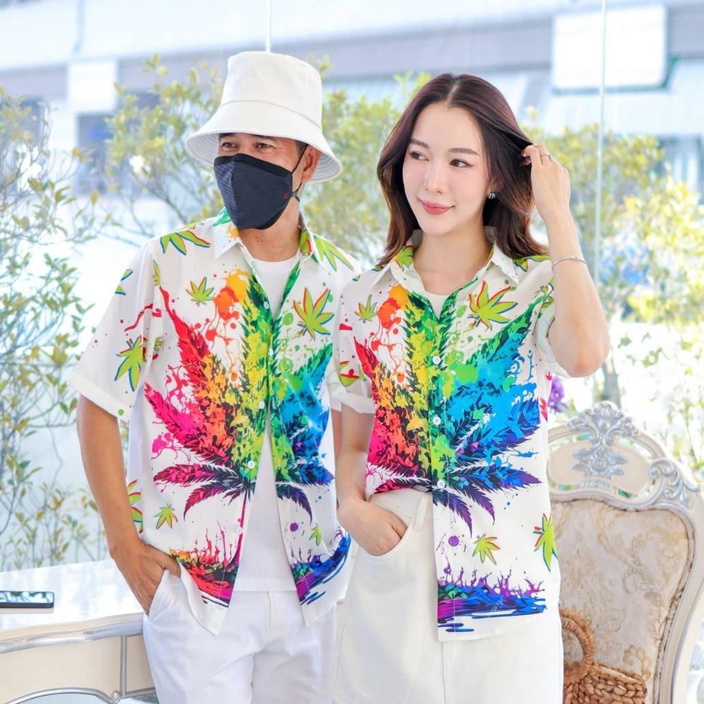 PINKเสื้อฮาวาย3134 สีสันสดใส S-8XL ลายคมชัด ทรงวัยรุ่น หญิงชายใส่ได้ | Shopee Thailand