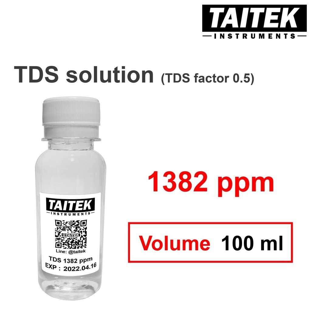 TAITEK น้ำยามาตรฐาน TDS Solution TDS factor 0.5 ค่า 800 1382 1500 ppm(mg/L) สำหรับปรับเทียบ คา ...