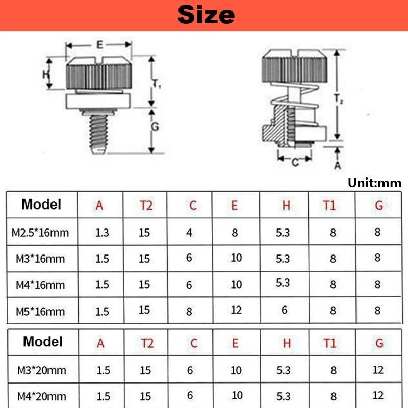 Pf31 PF32-M2.5M3M4M5M6 304 สแตนเลส / ชุบนิกเกิลสกรูหลวมสปริงความดันหมุด ...