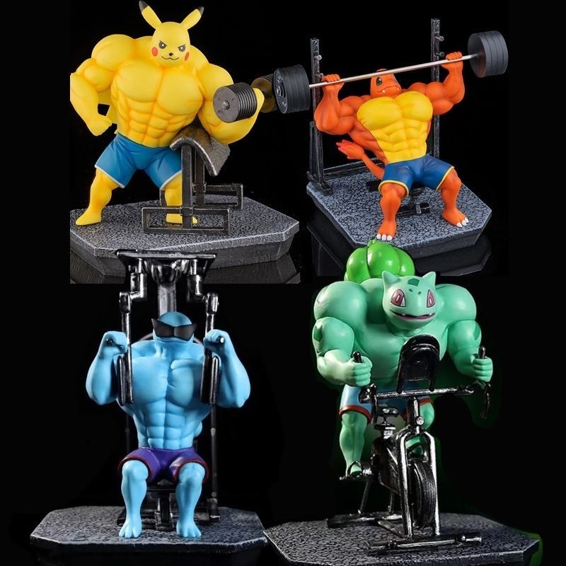 Pokemon GK Muscle Macho Fitness Dumbbell Pikachu Little Fire Dragon รูป ...