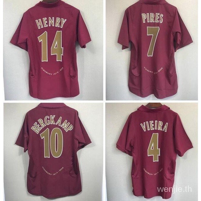 2006 HENRY 14 ความยาวสูง BERGKAMP 10 หอยเชลล ์ 4 2006 ARSENAL Retro เสื ...