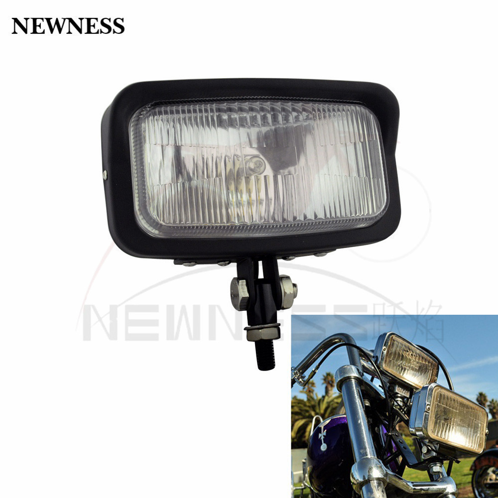 NW Vintage Motorcycle Rectangle Headlight Retro Front Lamp Universal ...
