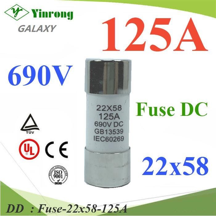 Fuse-22x58-125A ฟิวส์ DC ขนาด 22x58mm 125A 690V GR สำหรับแบตเตอรี่ DD ...