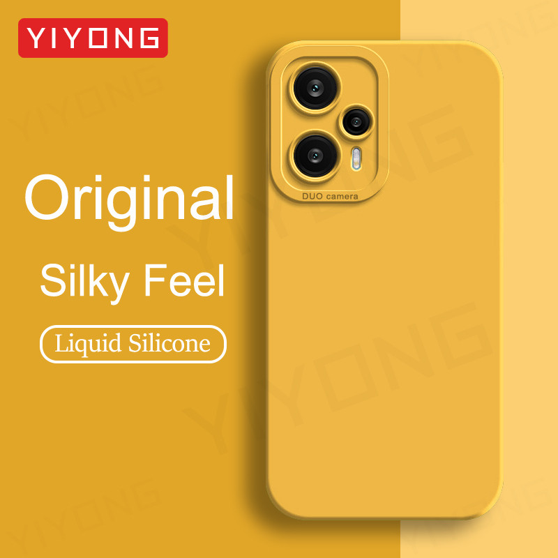 กรณีบน PocoF5 YIYONG สแควร์ซิลิโคนเหลวสําหรับ Xiaomi Poco F5 F6 Pro F7 ...