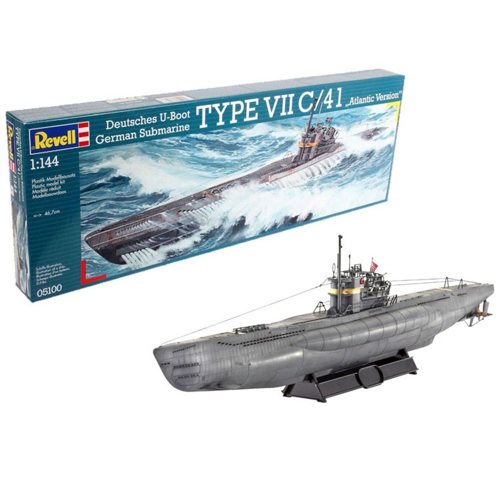 Germany Level 1/144 U-Boat Type VIIC/41 05100 Plastic Model | Shopee Thailand