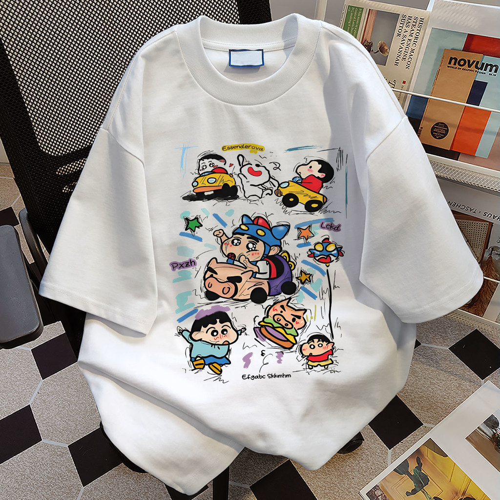 เสื้อยืดแขนสั้นผ้าฝ้ายแท้, Shin-Chan, Kazama, Dumb, Nini, Zhengnan และ ...