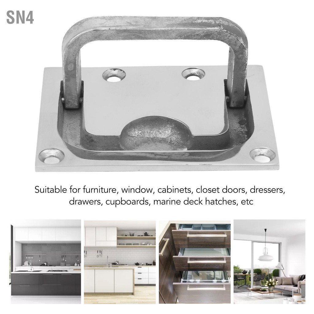 SN4 แหวนดึงสแตนเลสมารีนขัดละเอียด Quadrate อุปกรณ์เสริมทางทะเลสำหรับตู้เฟอร์นิเจอร์ตู้ลิ้นชัก ...