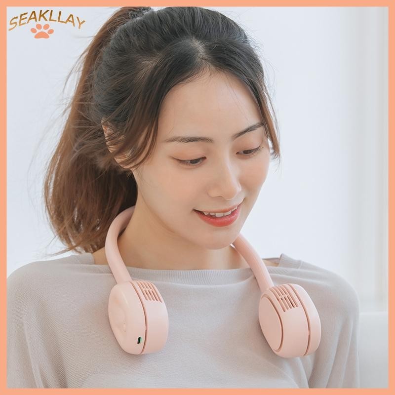 Ooh Leafless พัดลมคล้องคอ USB แบบพกพา ชาร์จได้ | Shopee Thailand