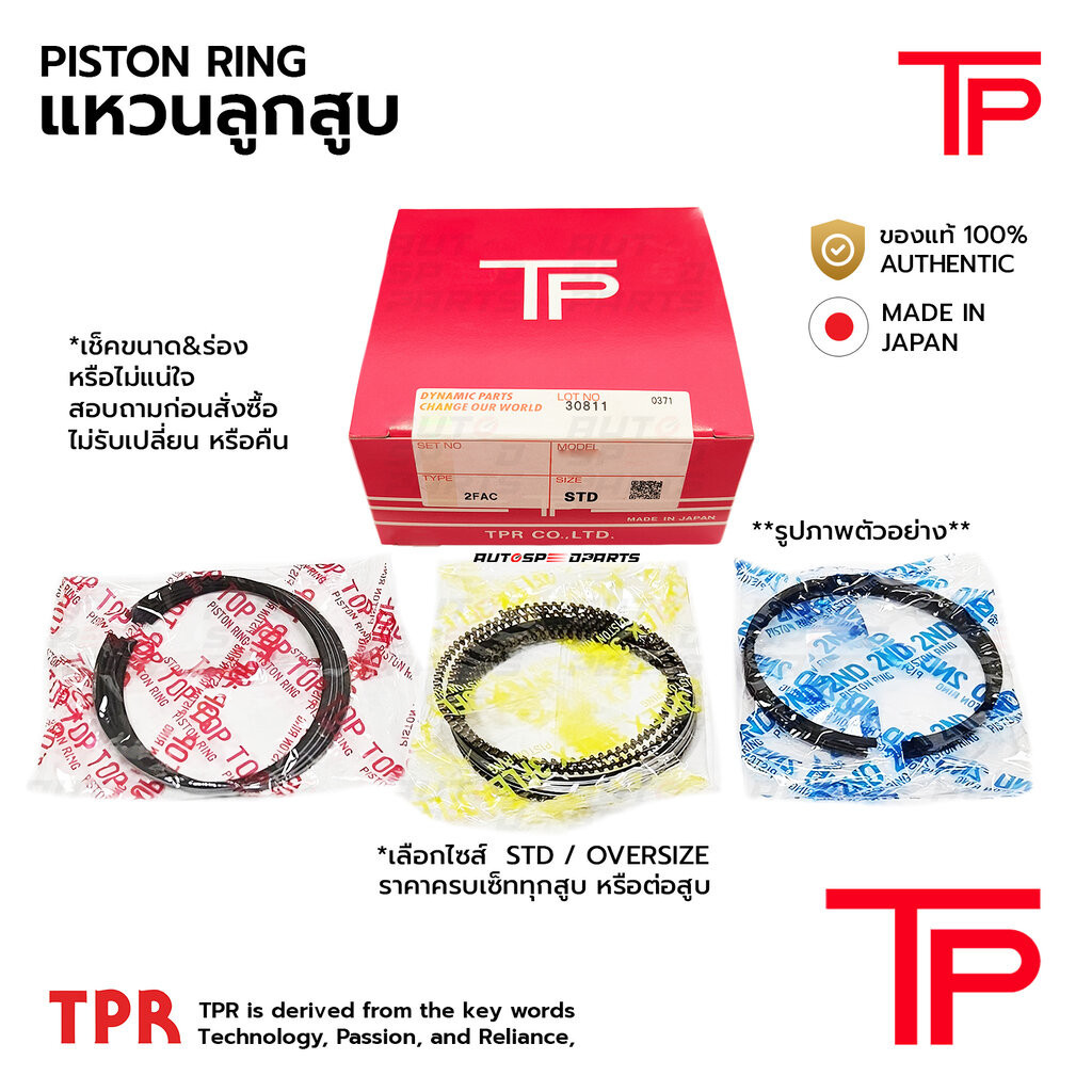 TP แหวนลูกสูบ MITSUBISHI 4G64S (86.5mm 1.2x1.5x2.8) 33957-3F ราคาครบทุก ...