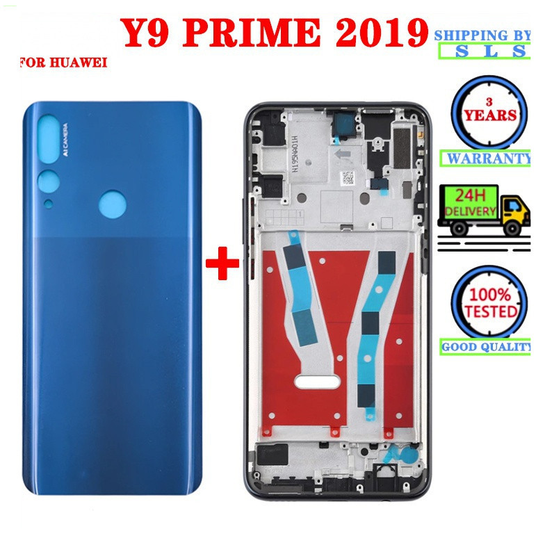 เต็มรูปแบบสําหรับ HUAWEI Y9 PRIME 2019 ฝาหลังแบตเตอรี่ LCD ด้านหน้ากรอบ ...