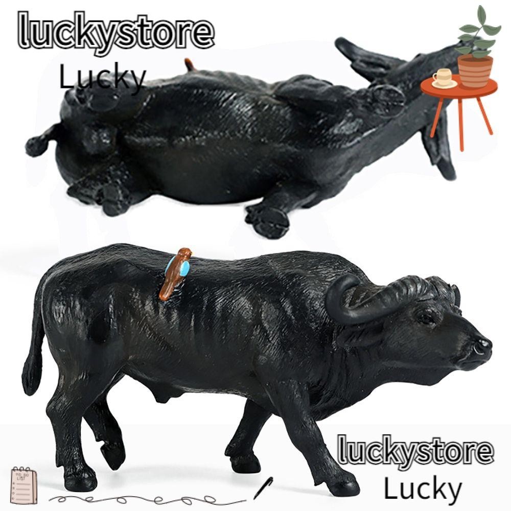 Lucky Black Buffalo Models Zoo Scenery Early Learning Kids Cognition ...