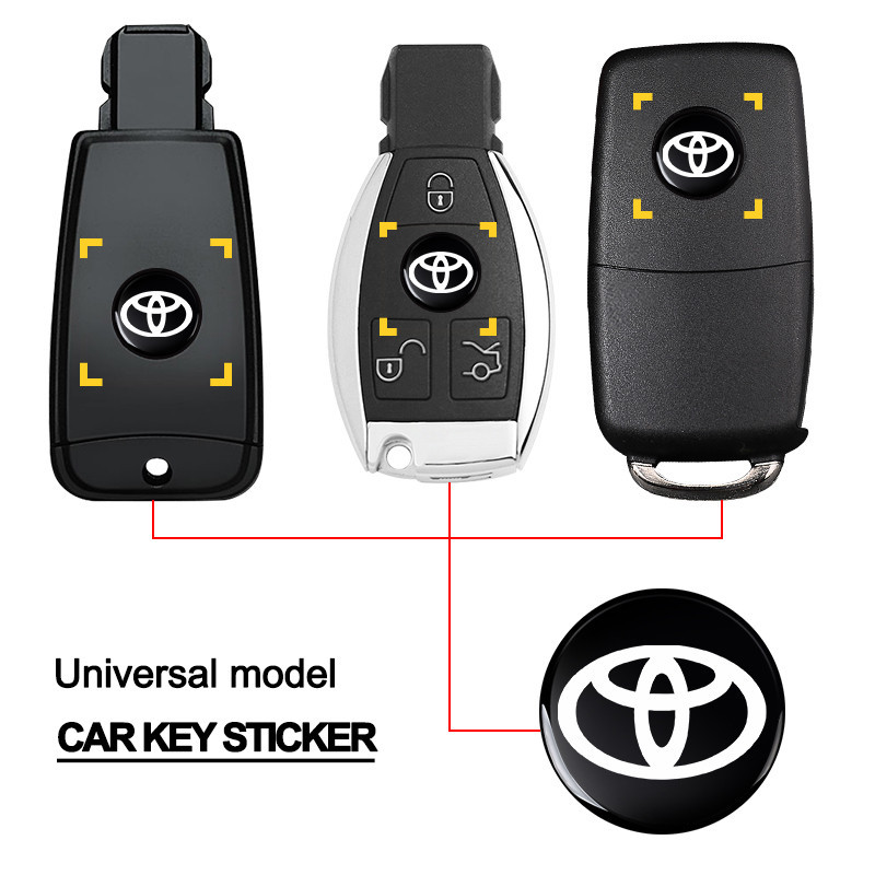 14 มม.กุญแจรถสติกเกอร ์ Auto Control Key Logo Decals สําหรับ Toyota C ...