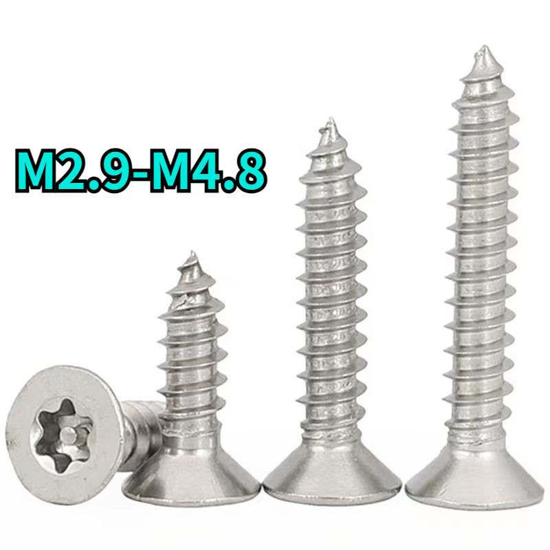 [HNK] สกรูหัวจม Torx สกรูเกลียวปล่อยกันขโมย 304 สแตนเลสดาวหัวแบนพร้อมแกนเข็มคอลัมน์สกรูเกลียว ...