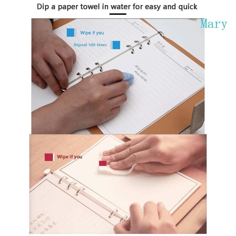 Mary Binder Planner ไดอารี่เขียนได้สมุดบันทึกแบบหลวมเรียงรายกระดาษเปล่า ...