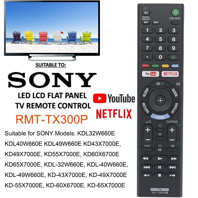 Sony RMT-TX300P รีโมทคอนโทรลสําหรับ Sony BRAVIA TV SMART TV YOUTUBE ...