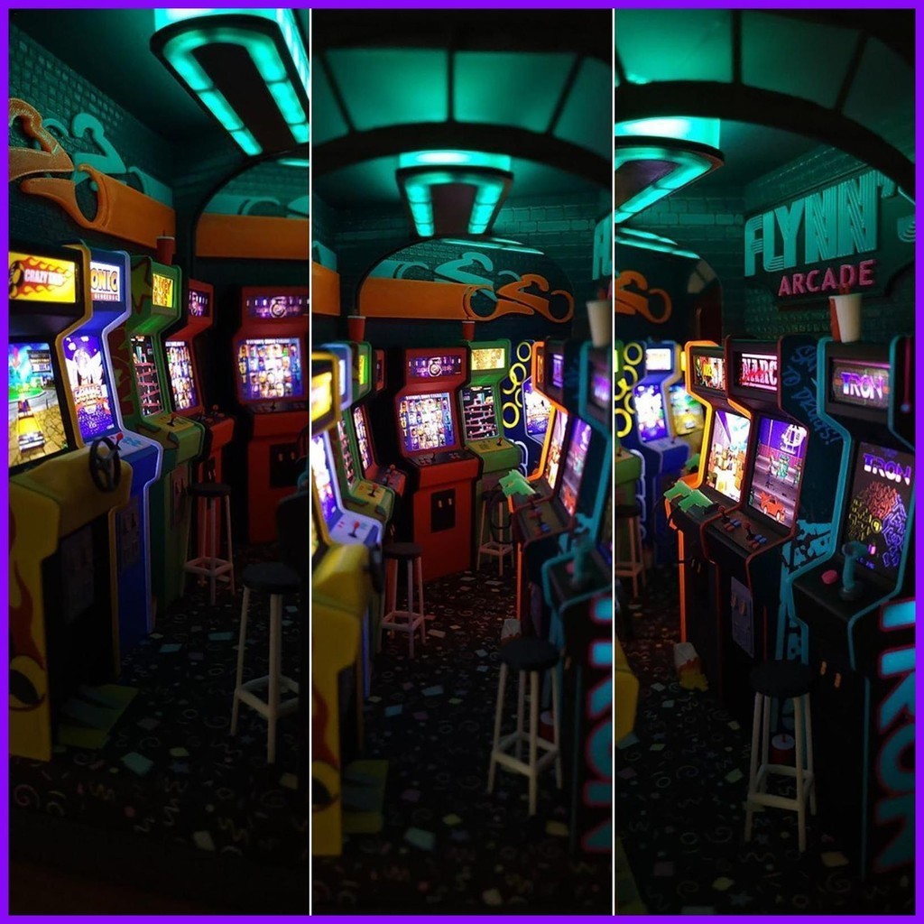 วิดีโอเกม Arcade Book Nook 3D Puzzle Bookend Kit หนังสือ Arcade Nook ...