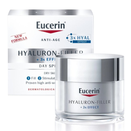 Eucerin Hyaluron-Filler + 3X Effect Day Cream Dry Skin SPF15 50ml สำหรับผิวแห้ง | Shopee Thailand