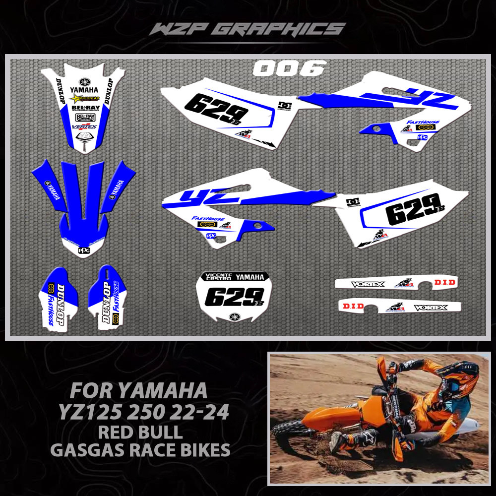 สติ๊กเกอร์กราฟิก Decals Deco Full Kit สําหรับ Yamaha YZ 125 250 YZ125 ...