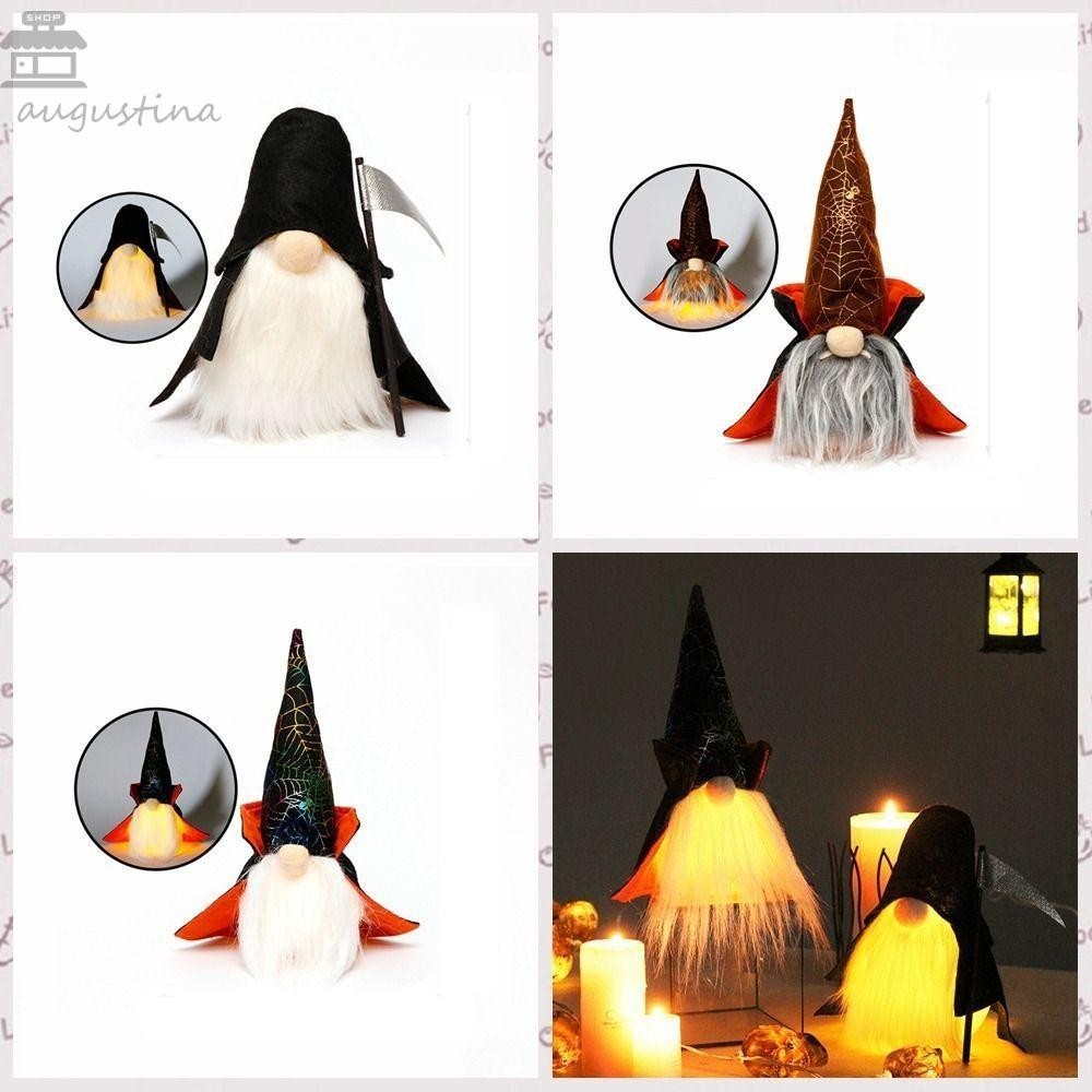 Augustina Gnome Faceless ตุ๊กตา, ผ้าไหมตุ๊กตา Dwarf Pirate ไฟเปลี่ยนสี ...