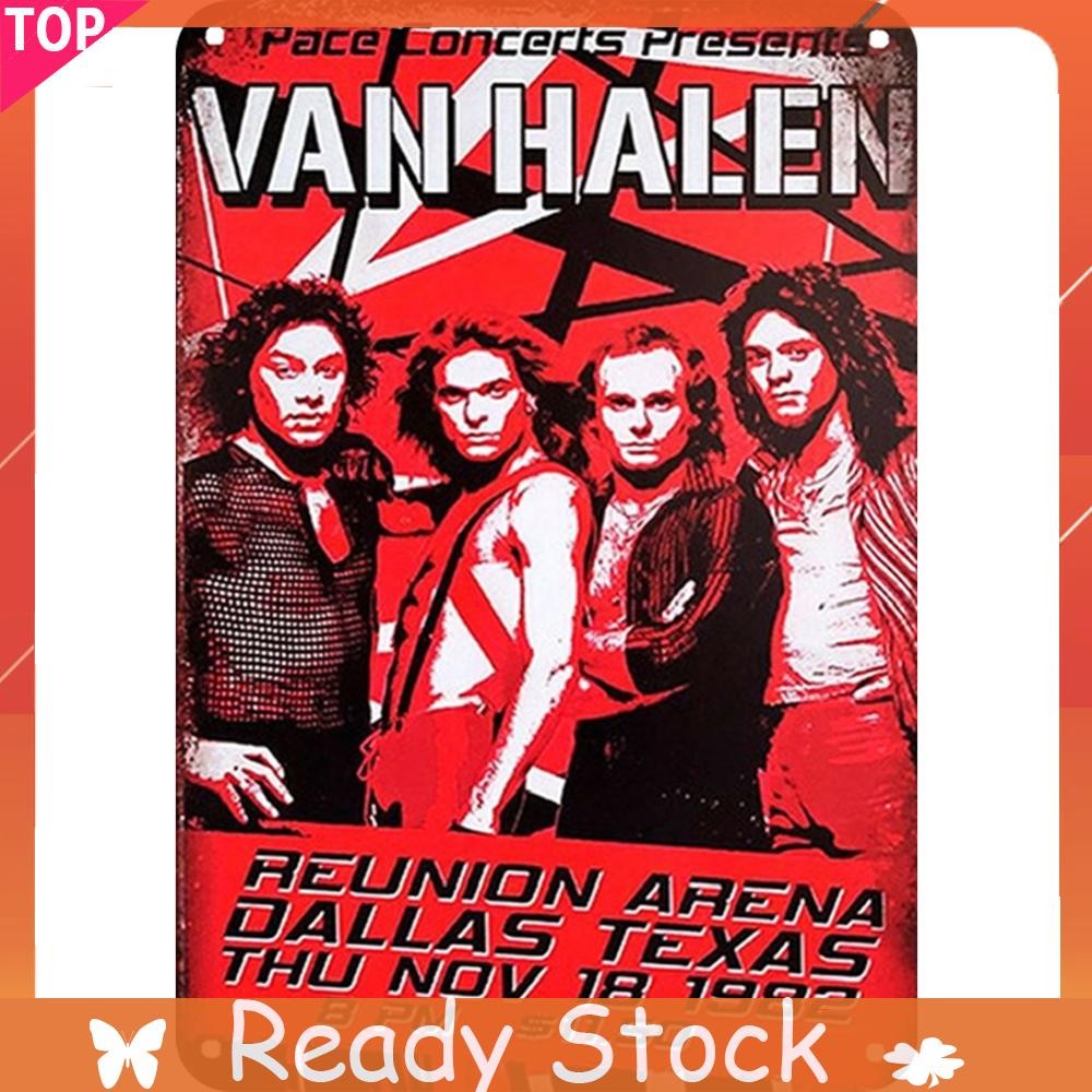 Vintage Metal Plate Van Halen ภาพวาดเหล็กสี่เหลี่ยม Wall Home ...