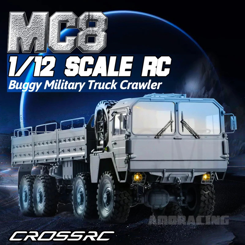 รถโมเดลควบคุมระยะไกลไฟฟ้า CROSSRC MC8 8X8 8WD 1/12 จำลองรถทหาร ชุดของเล่นสำหรับเด็กและผู้ใหญ่ ...