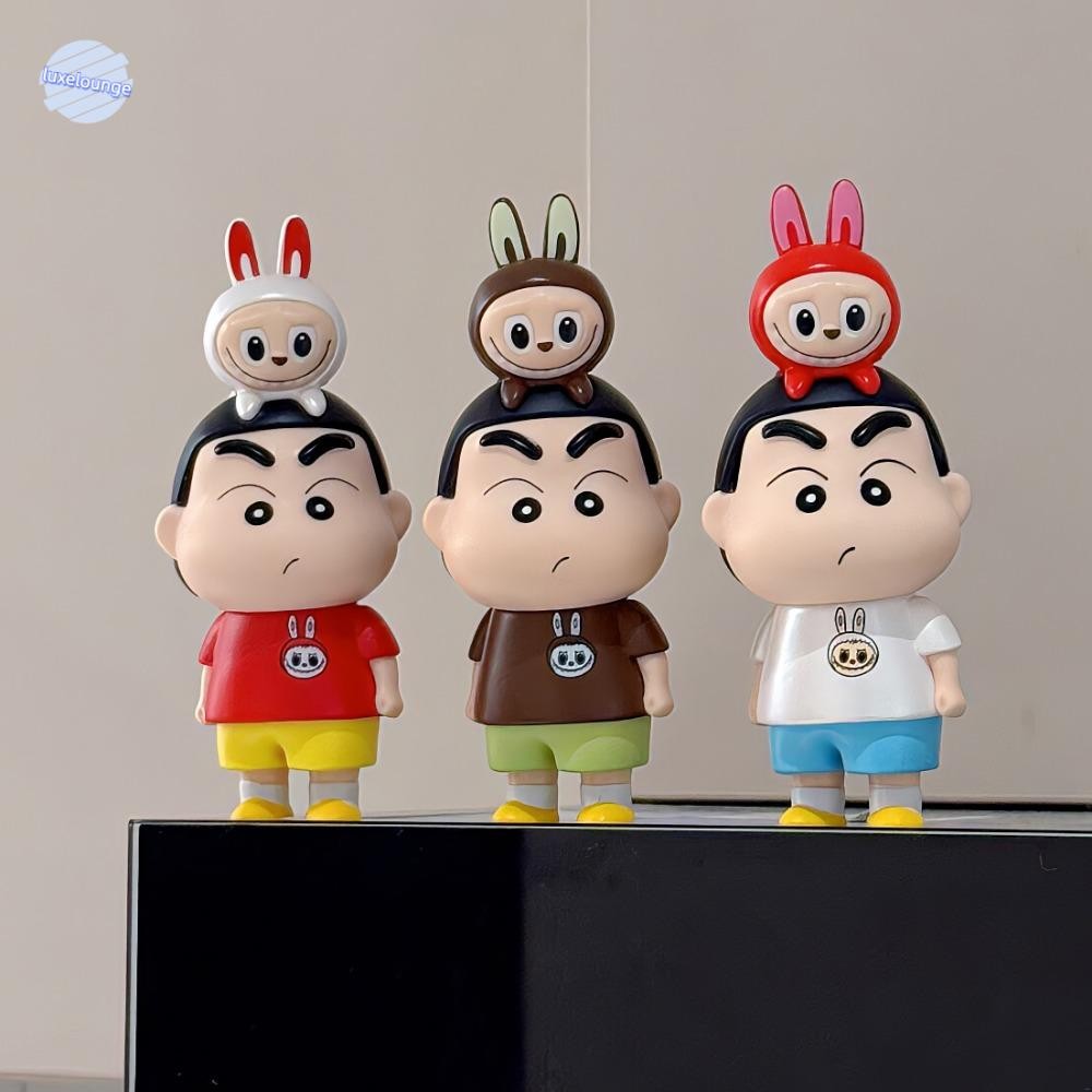 Luxelunge Crayon Shin-Chan Labubu รุ่น, อะนิเมะตกแต่งโต๊ะ Labubu Crayon ...