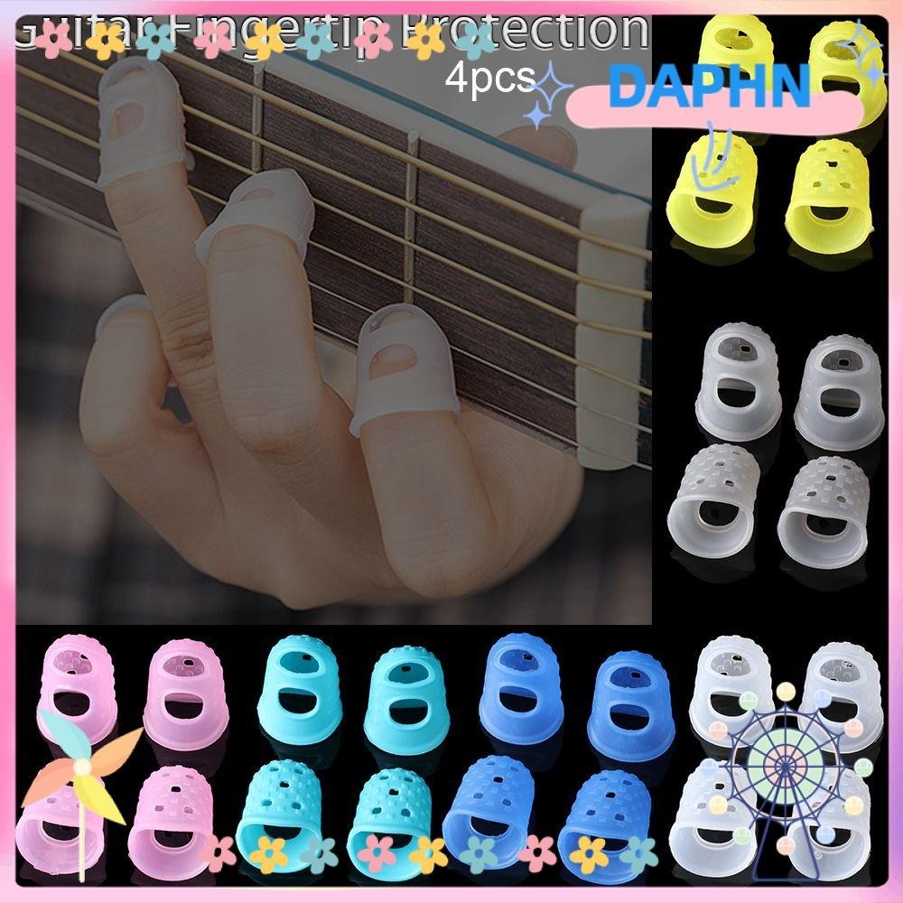 Daphs 4 ชิ้น / เซต กีตาร์ ป้องกันปลายนิ้ว ซิลิโคน คุณภาพสูง กันลื่น ...