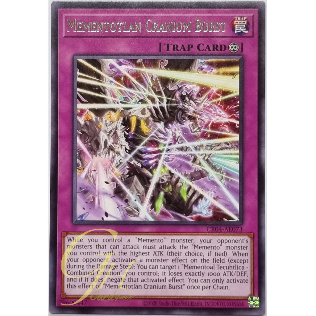 Yugioh [CR04-AE073] Mementotlan Cranium Burst (Rare) | Shopee Thailand