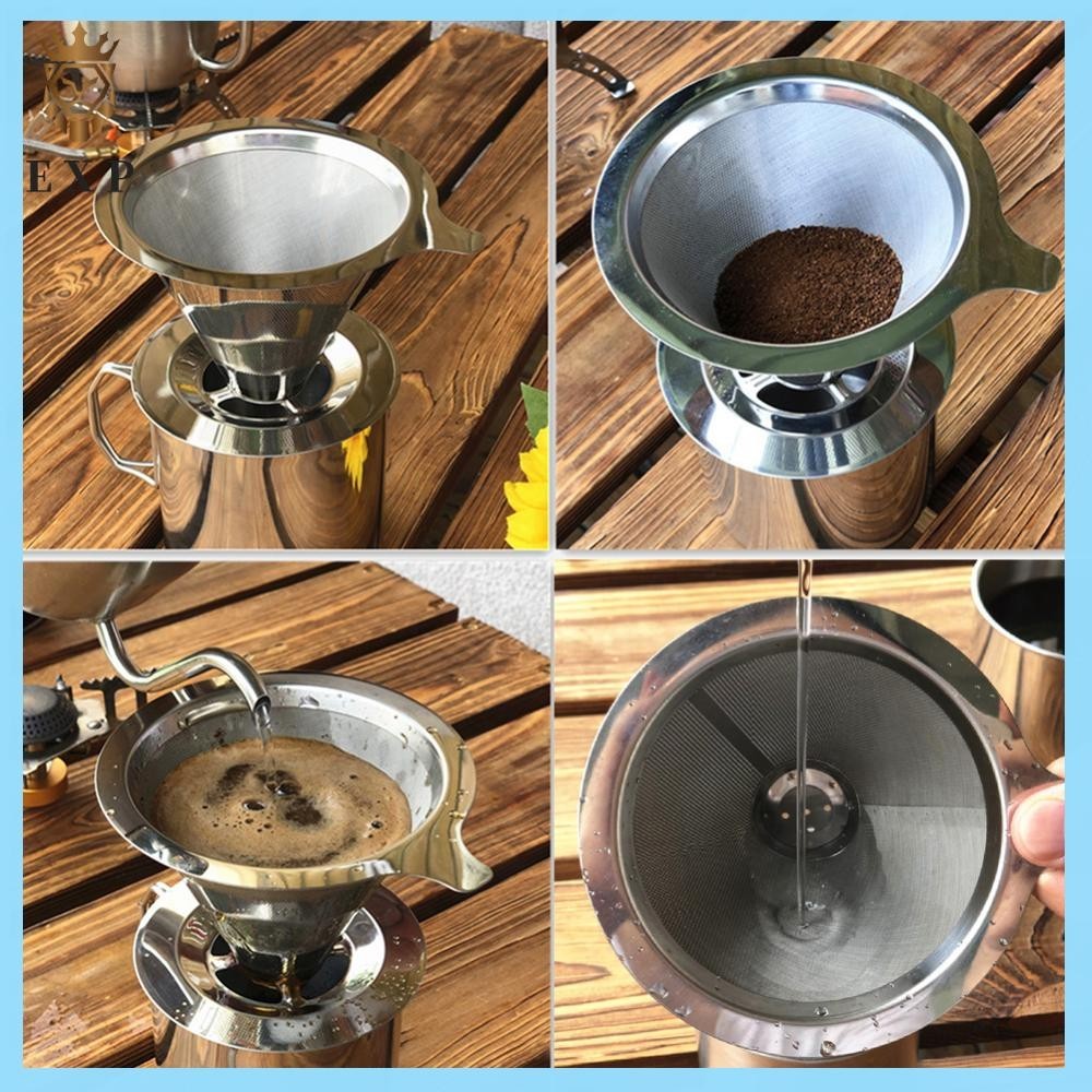 [ระเบิด1.th ] Cone Pour Over Coffee Filter Dripper Double-layer ...