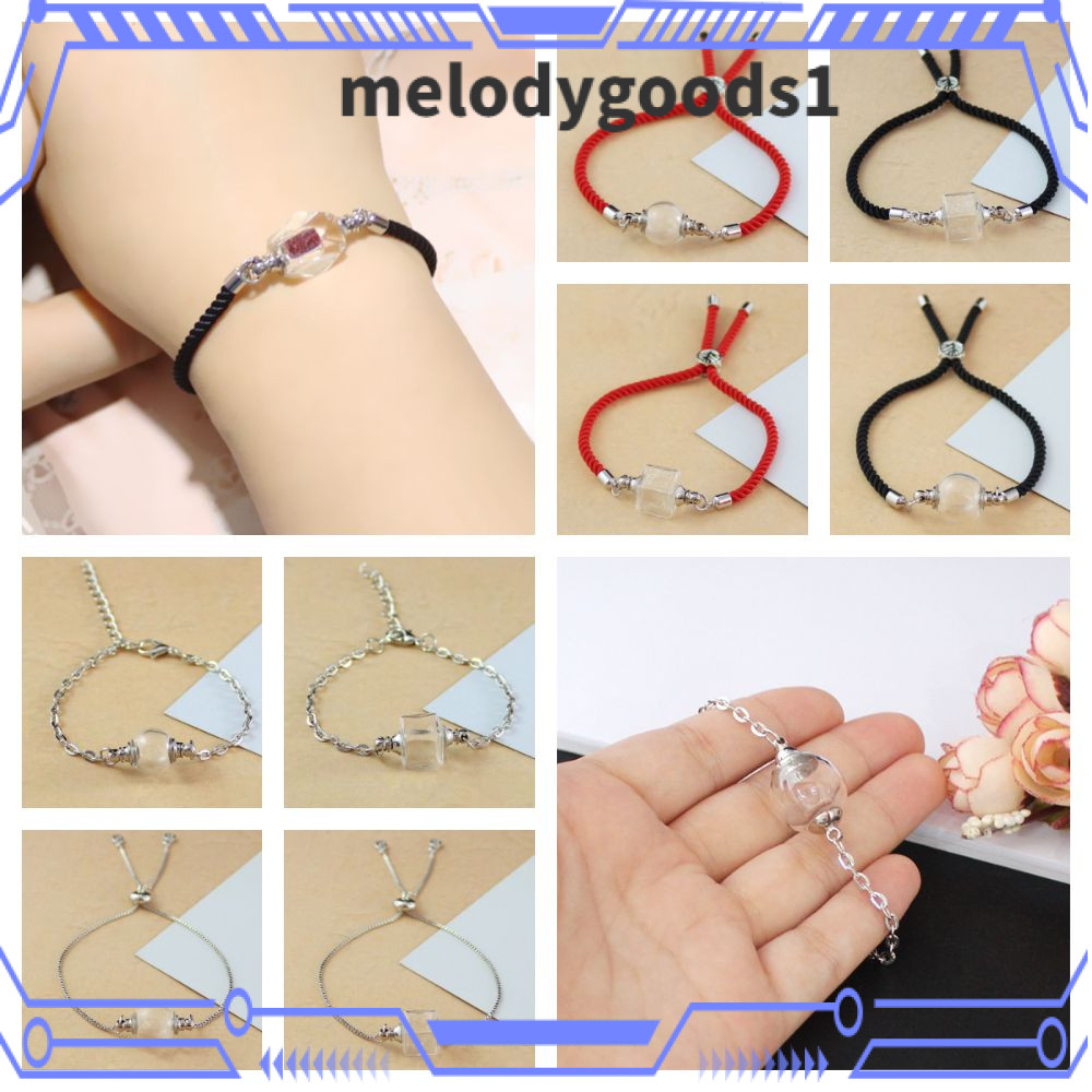 Melodygoods1 Wishing Bottle Bracelet, Adjustable Chain DIY Vial Cord Bracelet, Gift Memorial ...
