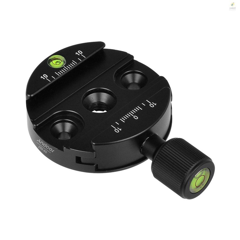 Andoer 60 มม.อลูมิเนียม Quick Release Plate Clamp 3/8 นิ้วพร้อมอะแดปเต ...