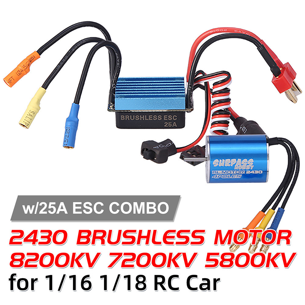 Surpass Hobby Brushless ESC มอเตอร ์ 2430 7200KV สําหรับ 1/18 1/16 HSP Redcat Traxxas HPI Tamiya ...