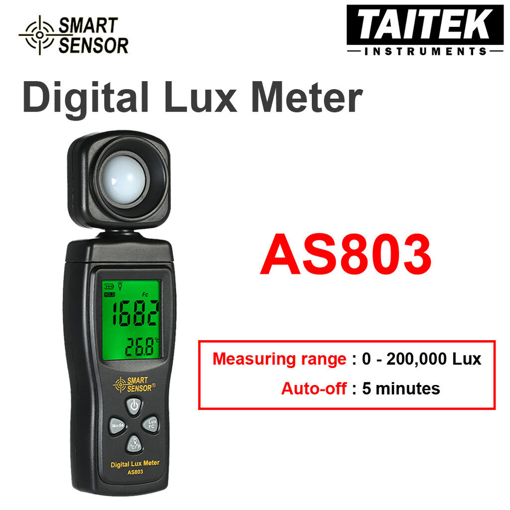 เครื่องวัดแสง Digital Lux Meter SMART SENSOR รุ่น AS803 ช่วงการวัด 0 ...