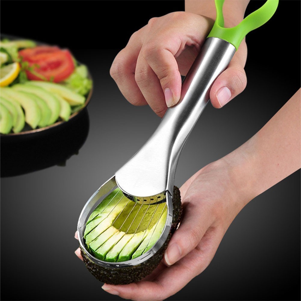 [LOVELYU] Avocado Slicer Pitter Cutter สแตนเลสผลไม้ Peeler Thin Slice ...