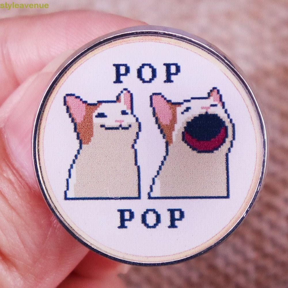 Styleavene ตะแกรง Pop Cat พวงกุญแจ, จี้อะคริลิค Popcat เคลือบ Pin, ความ ...