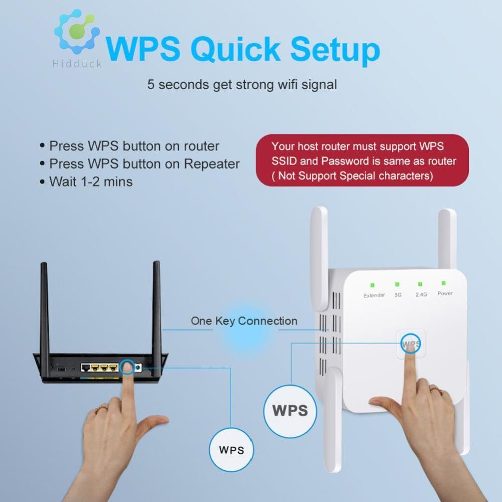 1200mbps 2.4G+5G Wireless Extender Repeater เครื่องขยายสัญญาณ WiFi Range Booster Amplifier ...